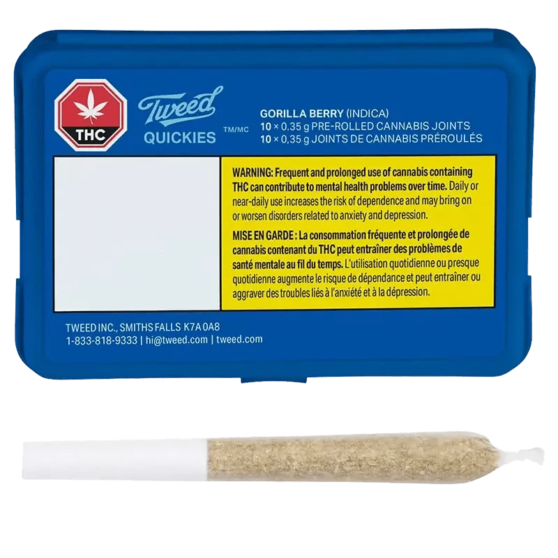 Tweed Gorilla Berry Pre-Rolls (10x0.35g) THC | Canna Cabana: Lowest ...