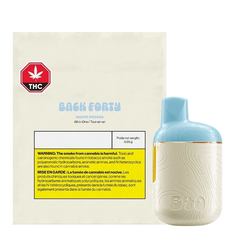 Back Forty White Freeze AIO Disposable Vape - Sativa 0.95g: Lowest ...
