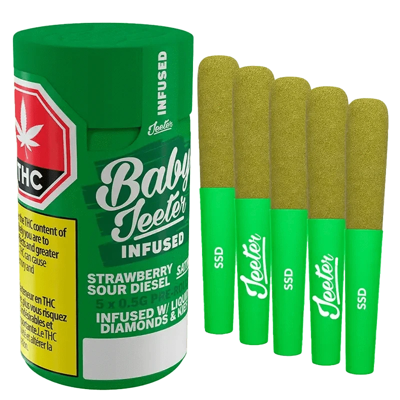 Baby Jeeter Strawberry Sour Diesel Infused PR 5 x 0.5 g: Lowest Price ...